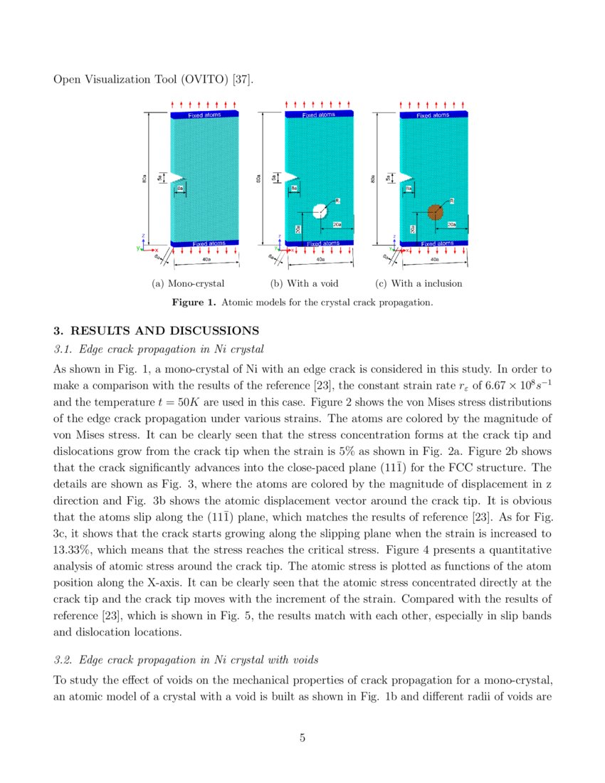 Molecular dynamics simulation of crack growth in mono-crystal nickel ...
