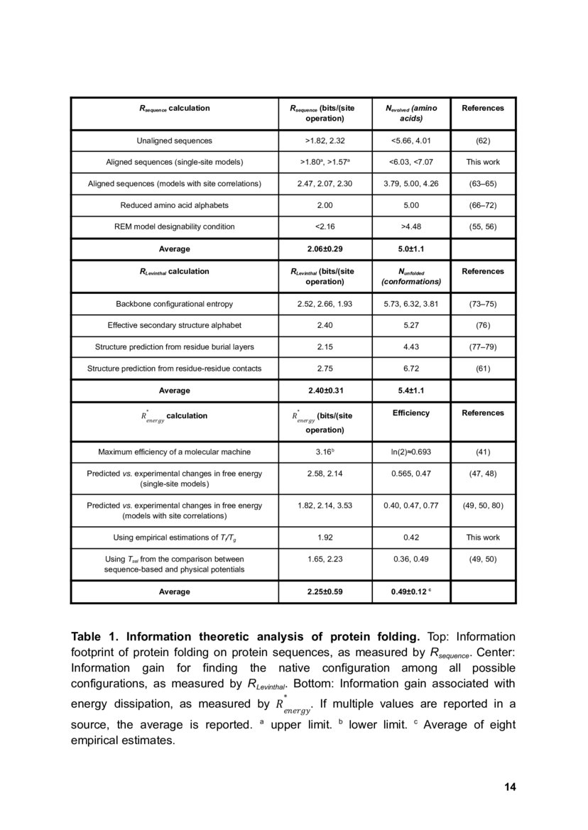Molecular information theory meets protein folding | DeepAI