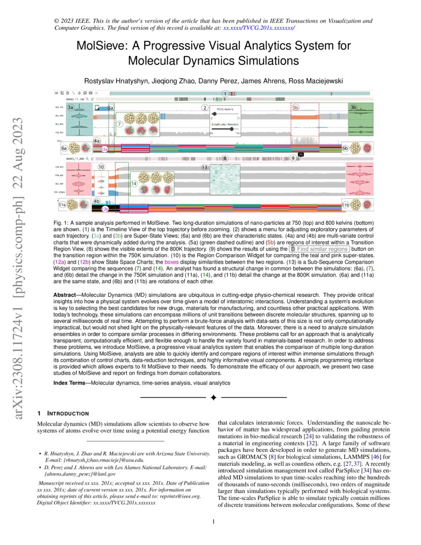 MolSieve: A Progressive Visual Analytics System for Molecular Dynamics ...