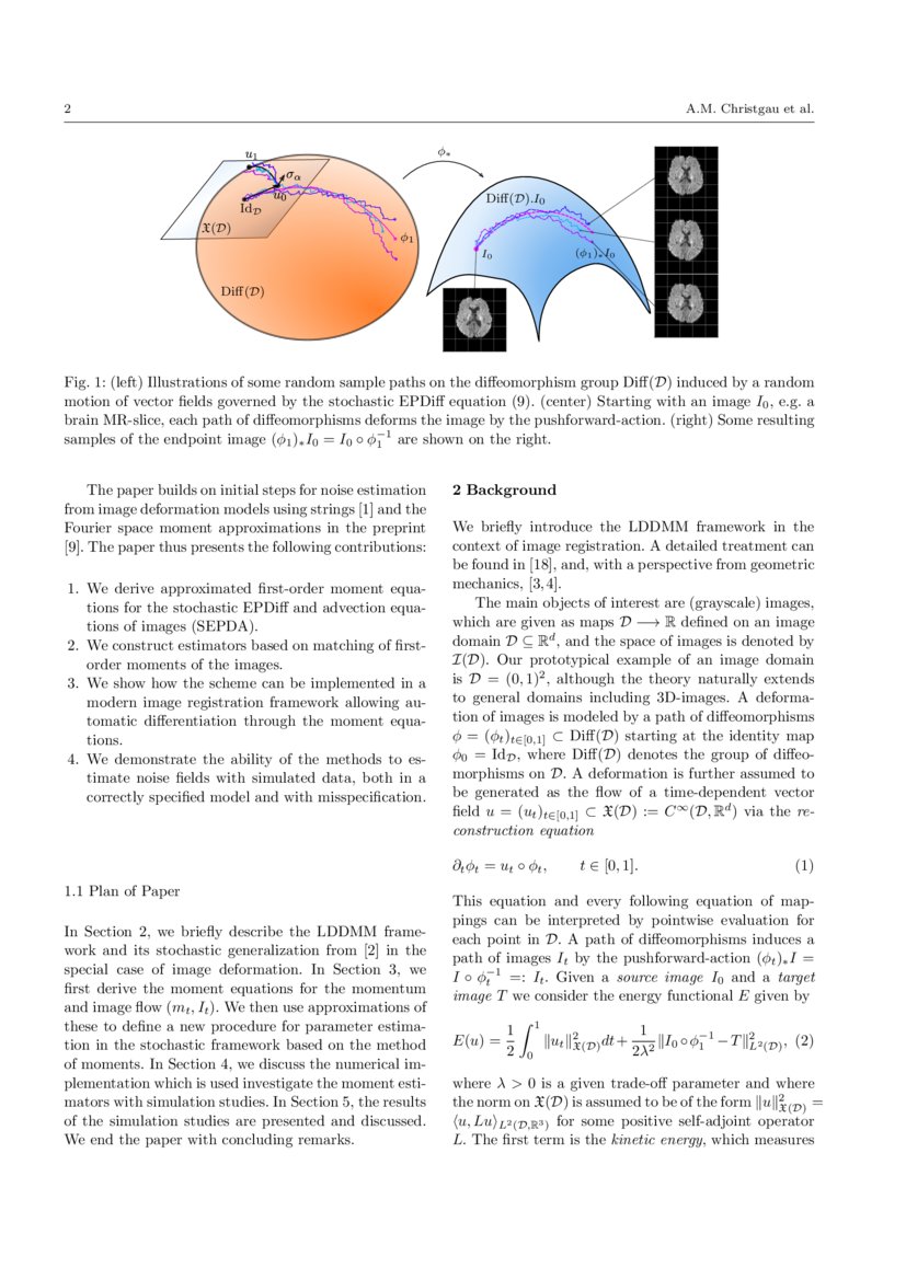 Moment evolution equations and moment matching for stochastic image ...