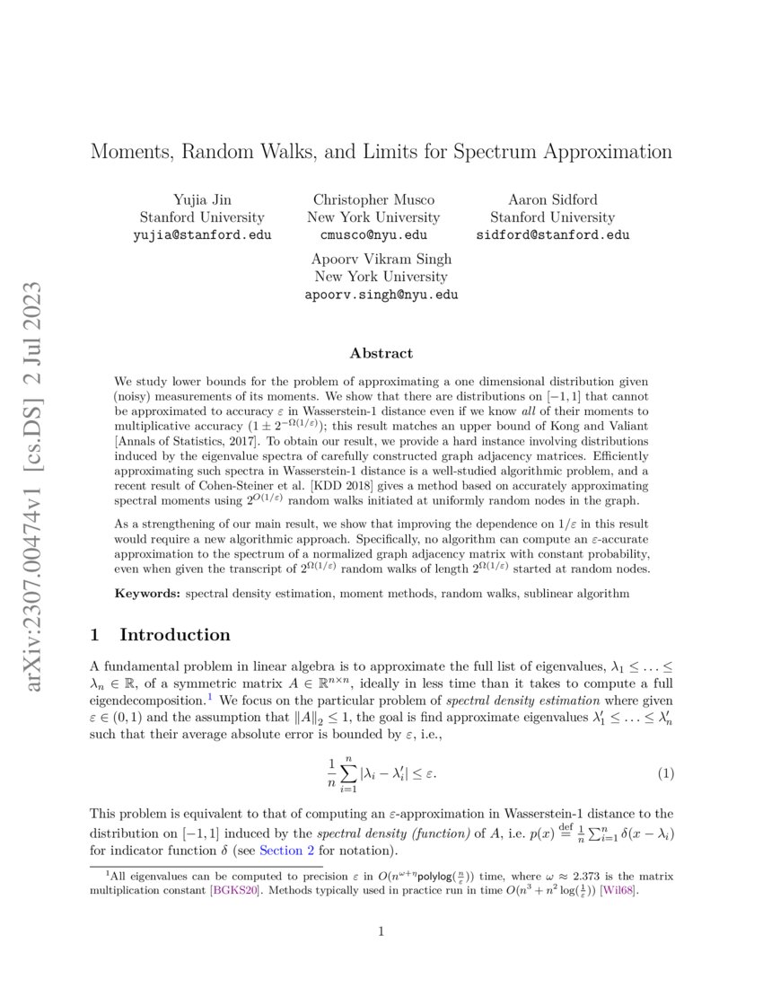Moments Random Walks And Limits For Spectrum Approximation Deepai 6338