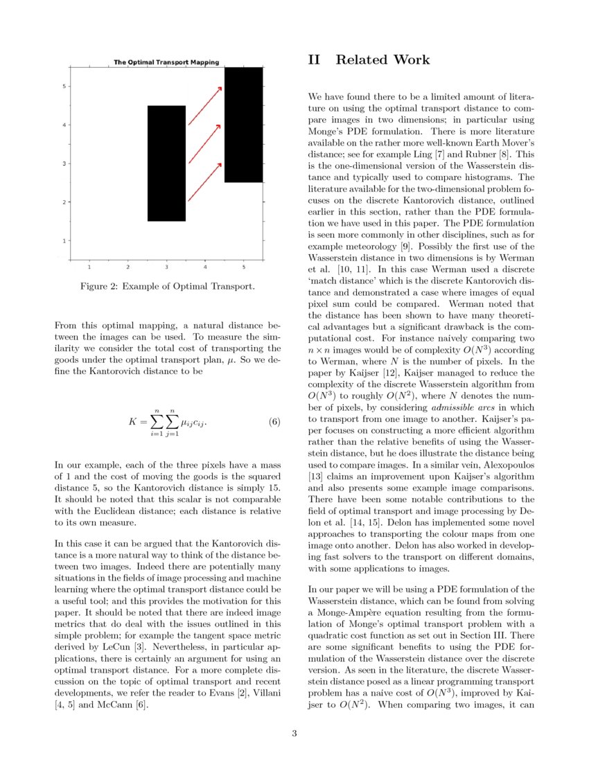 Monge's Optimal Transport Distance with Applications for Nearest Neighbour Image Classification ...