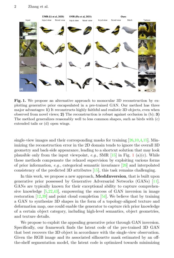 Monocular 3D Object Reconstruction with GAN Inversion | DeepAI