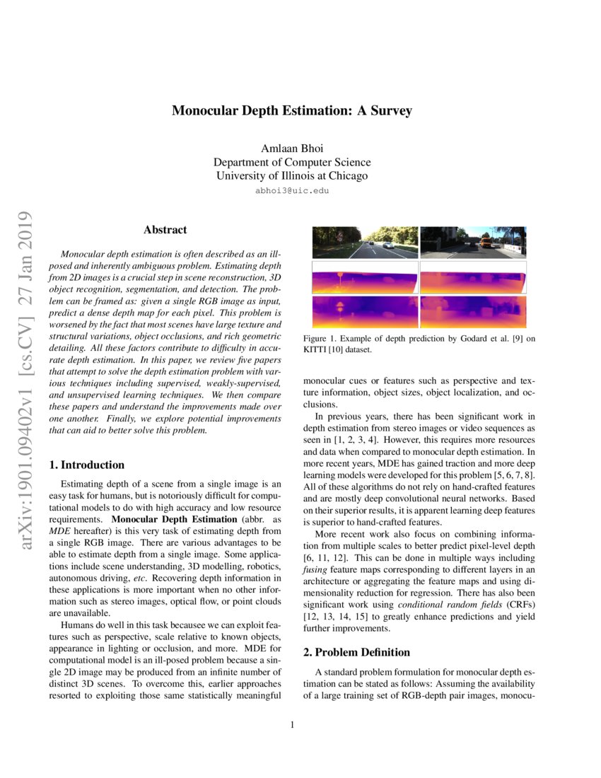 Monocular Depth Estimation: A Survey | DeepAI