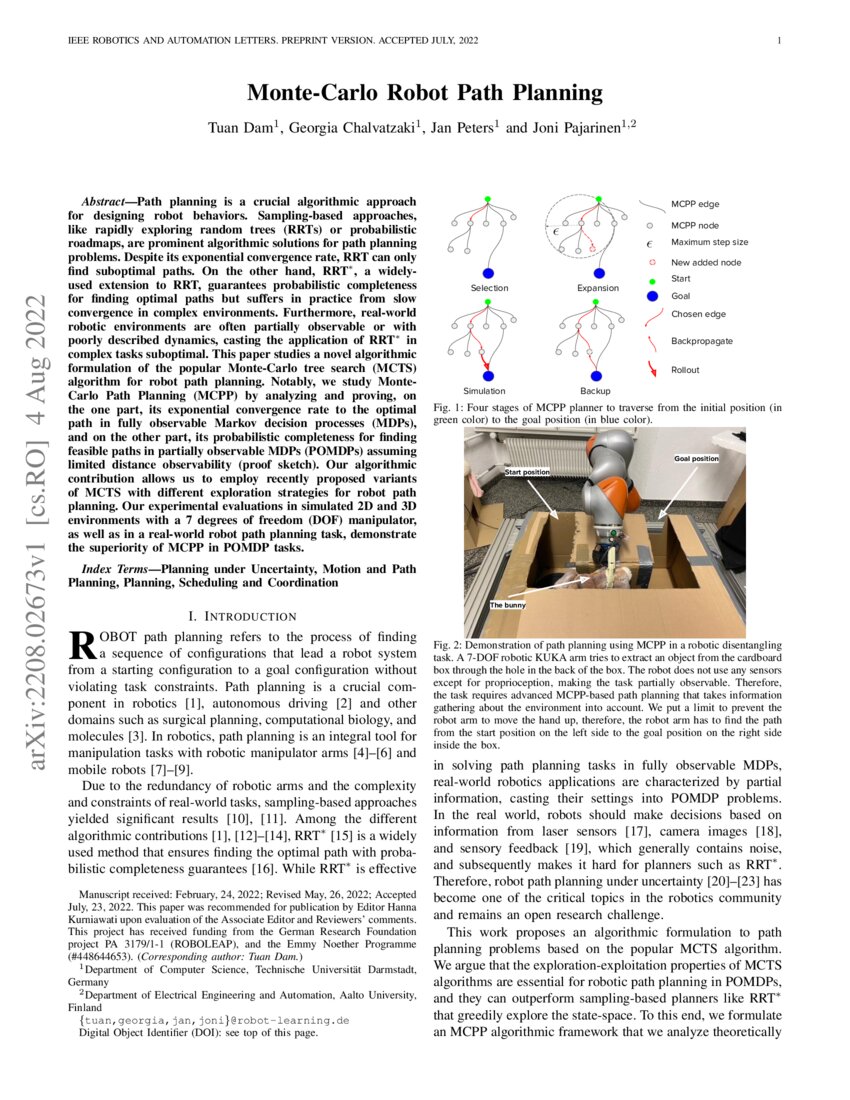 Monte-Carlo Robot Path Planning | DeepAI