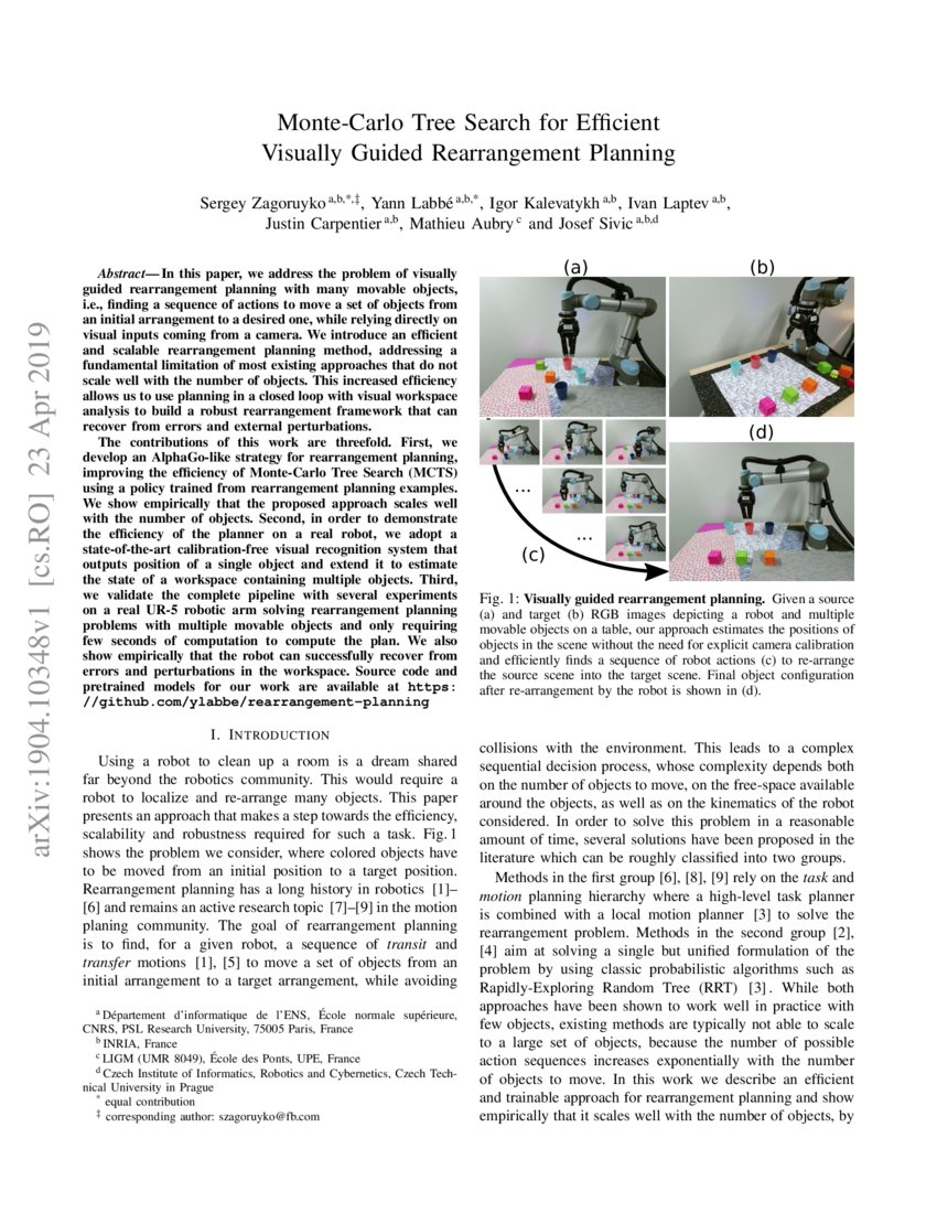Monte-Carlo Tree Search for Efficient Visually Guided Rearrangement ...
