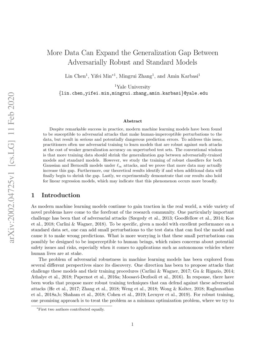 More Data Can Expand the Generalization Gap Between Adversarially Robust and Standard Models ...