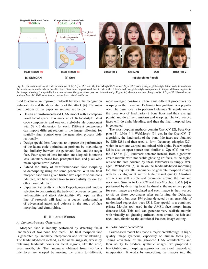 MorphGANFormer: Transformer-based Face Morphing and De-Morphing | DeepAI