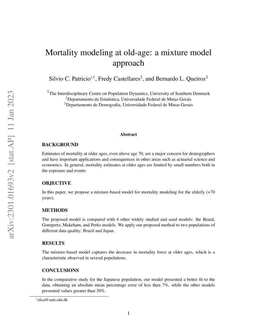 Mortality modeling at old-age: a mixture model approach | DeepAI