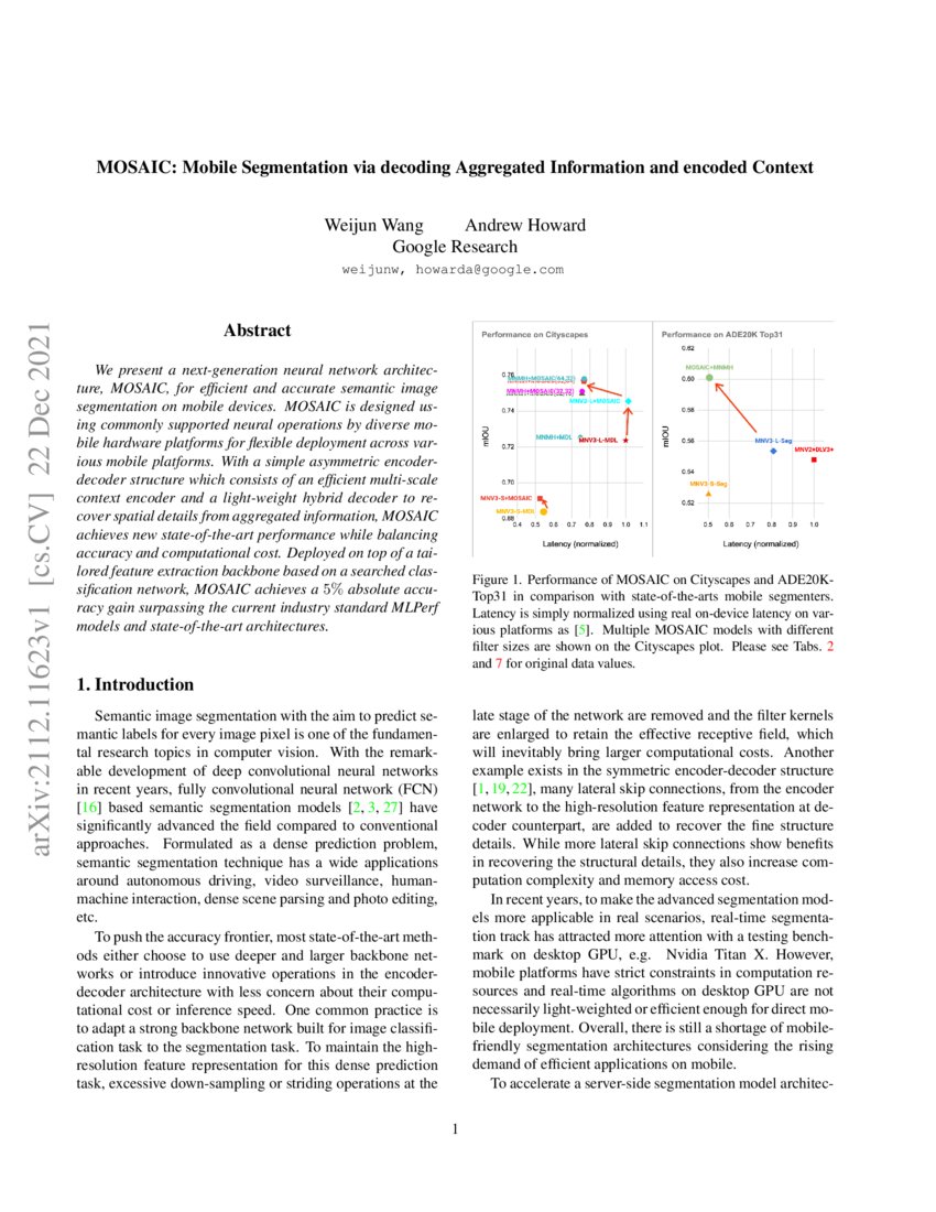 MOSAIC: Mobile Segmentation via decoding Aggregated Information and encoded Context | DeepAI