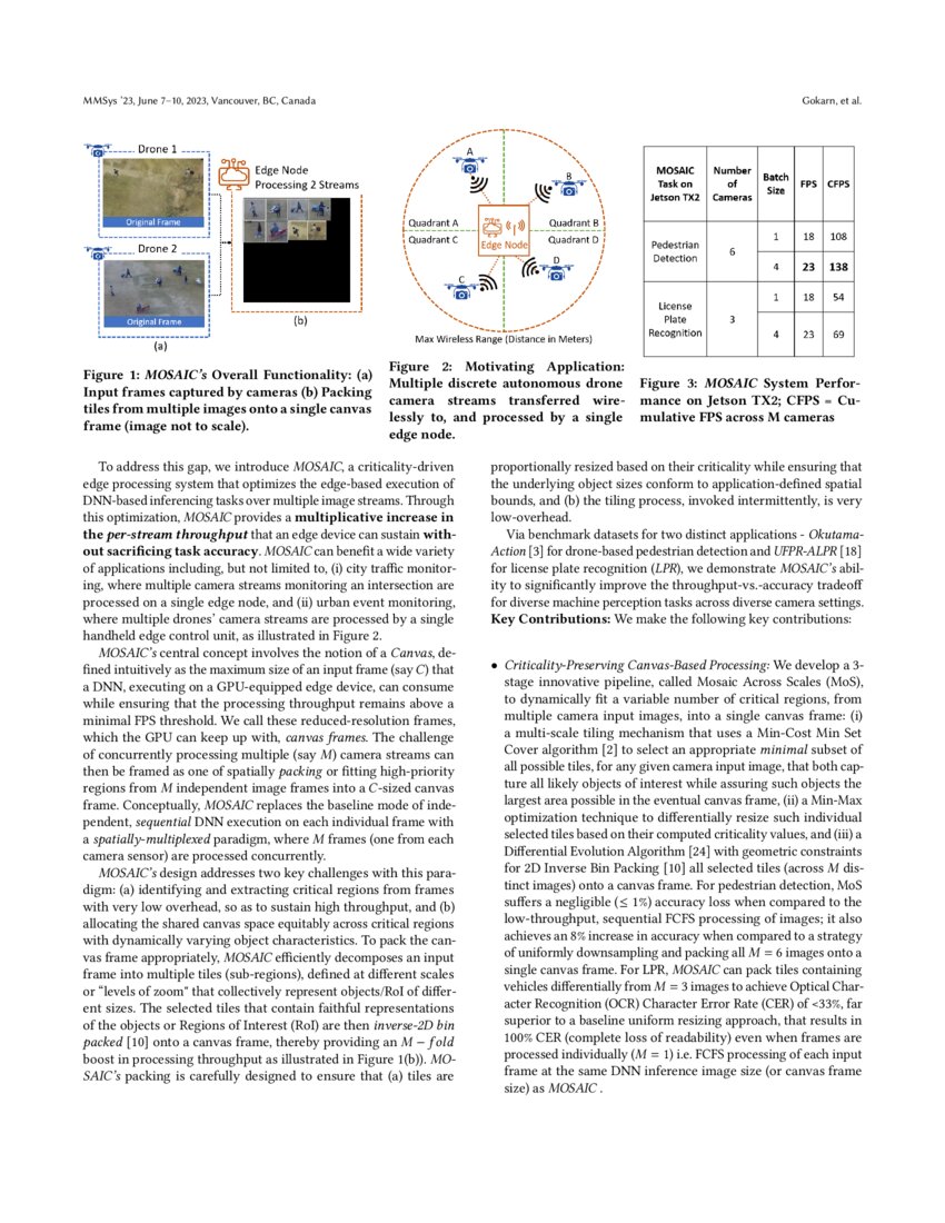 Mosaic Spatially Multiplexed Edge Ai Optimization Over Multiple Concurrent Video Sensing
