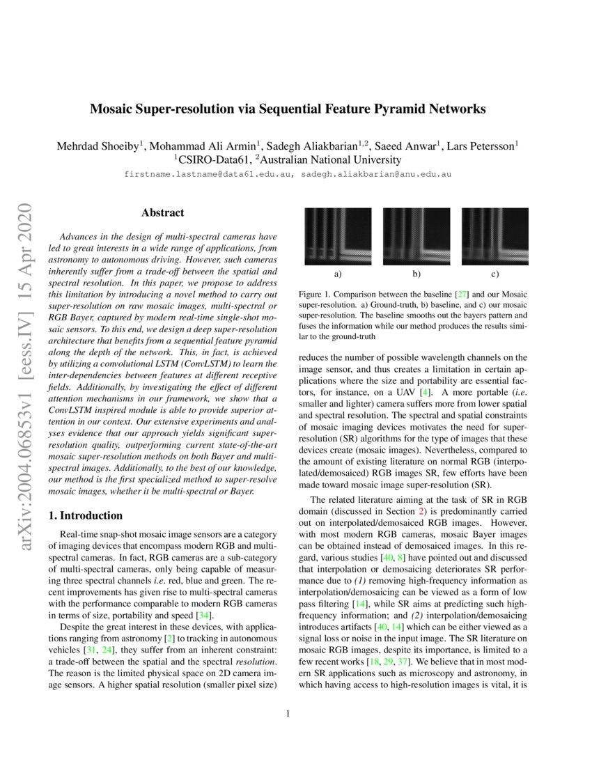 Mosaic Super-resolution via Sequential Feature Pyramid Networks | DeepAI