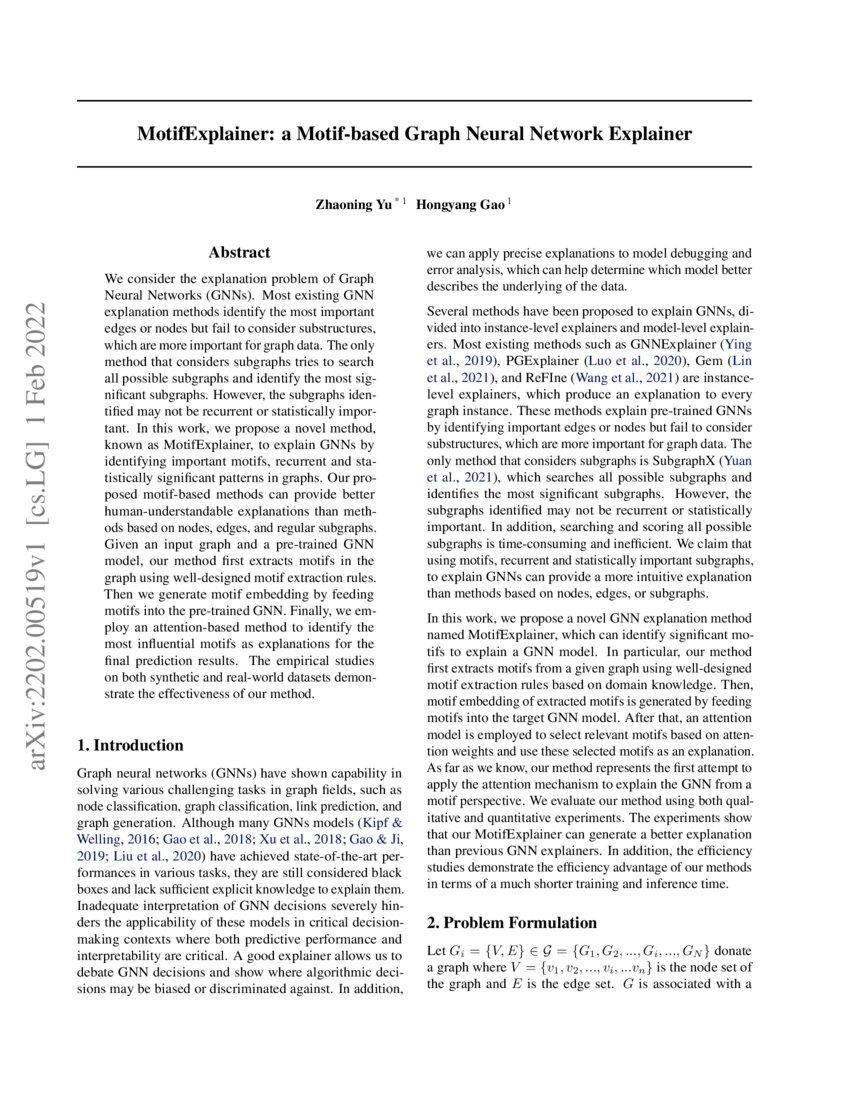 MotifExplainer: a Motif-based Graph Neural Network Explainer | DeepAI