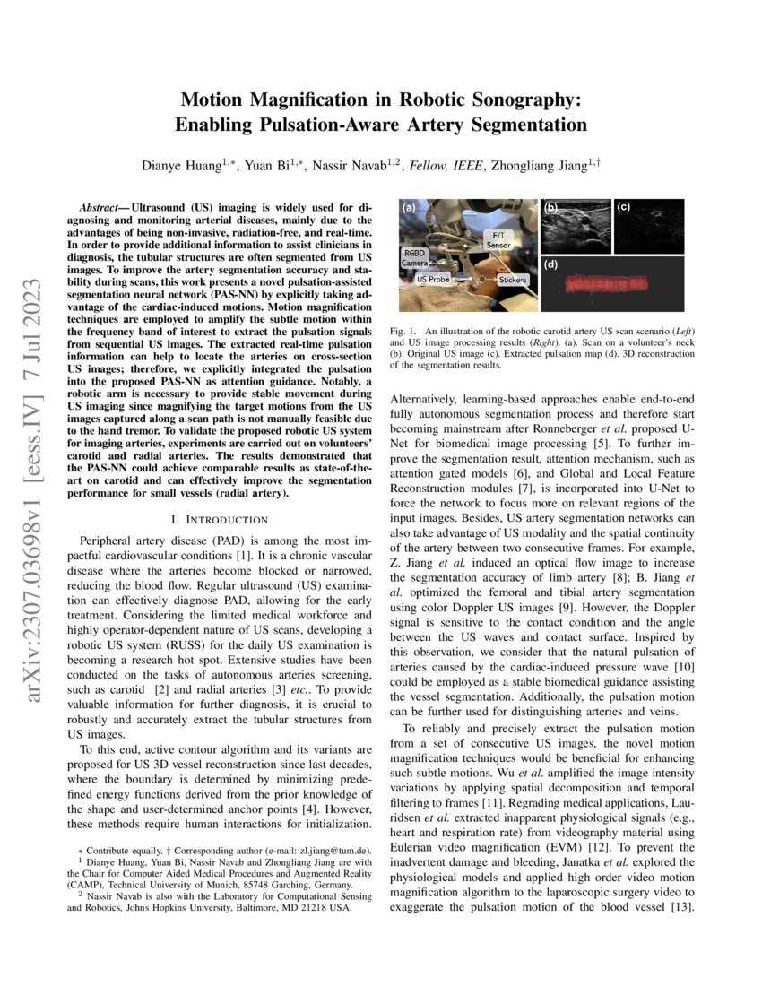 Motion Magnification in Robotic Sonography: Enabling Pulsation-Aware ...
