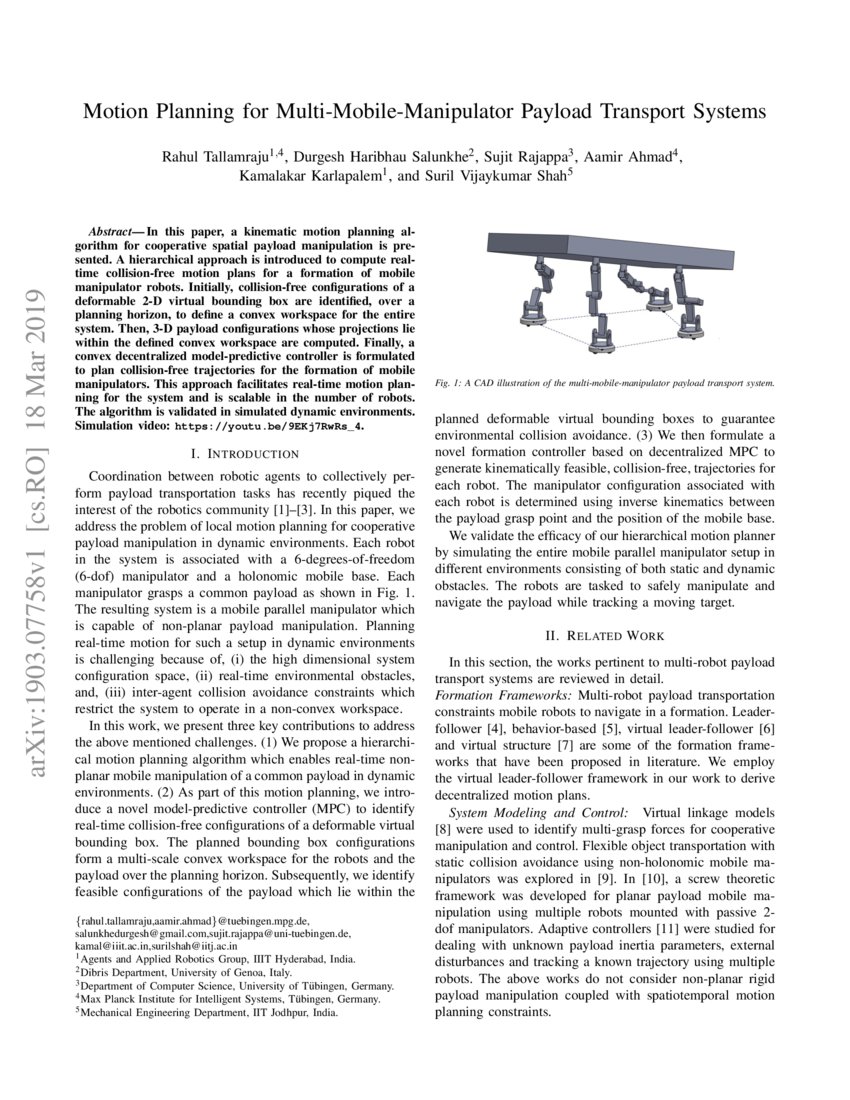 Motion Planning for Multi-Mobile-Manipulator Payload Transport Systems ...