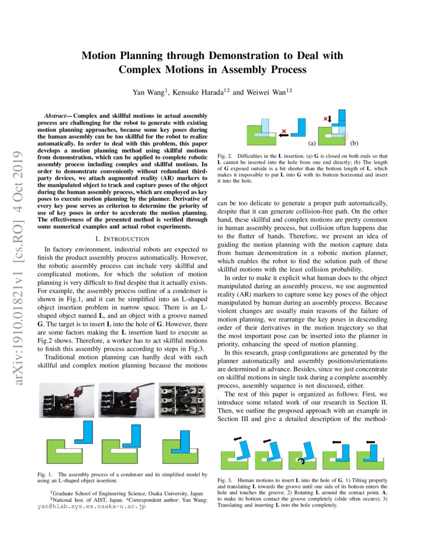 Motion Planning through Demonstration to Deal with Complex Motions in ...