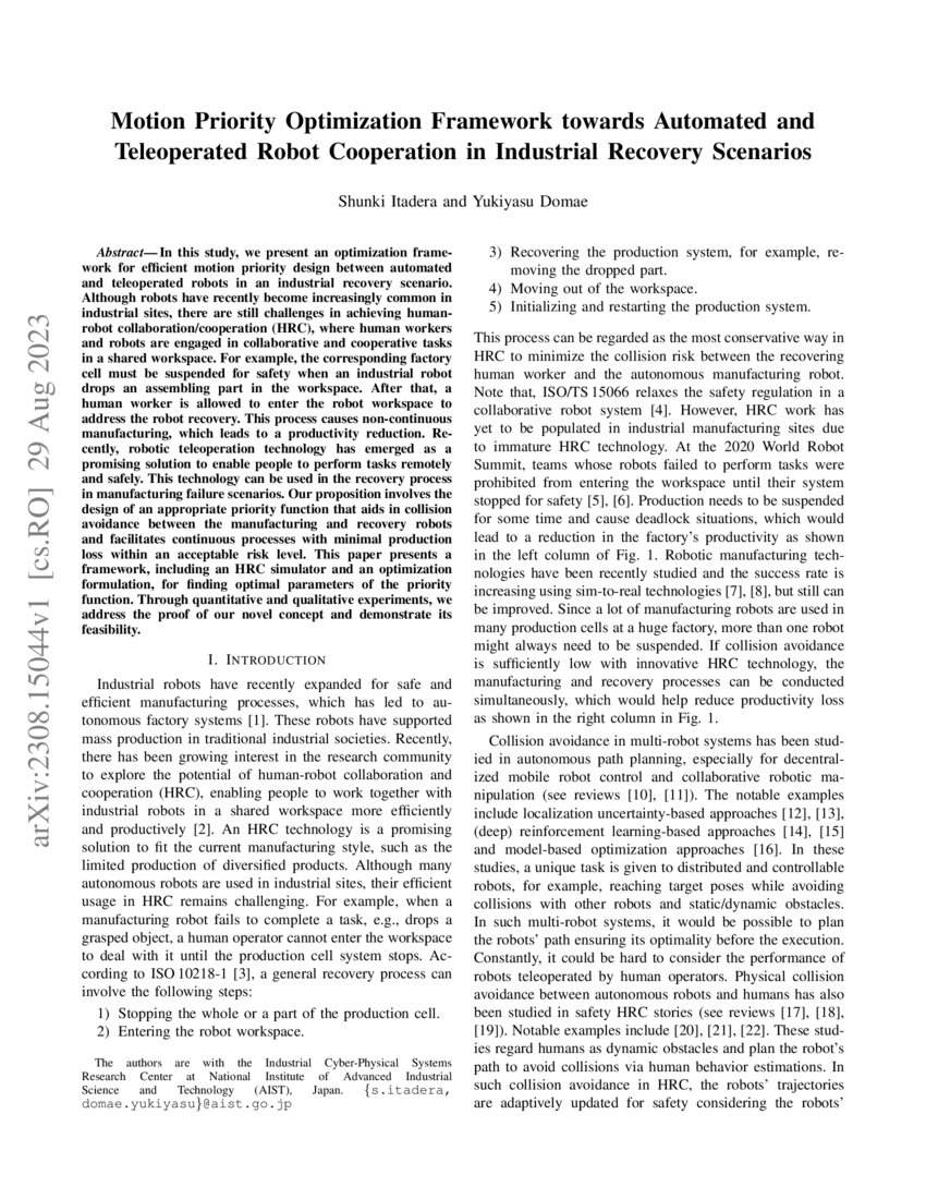 Motion Priority Optimization Framework Towards Automated And