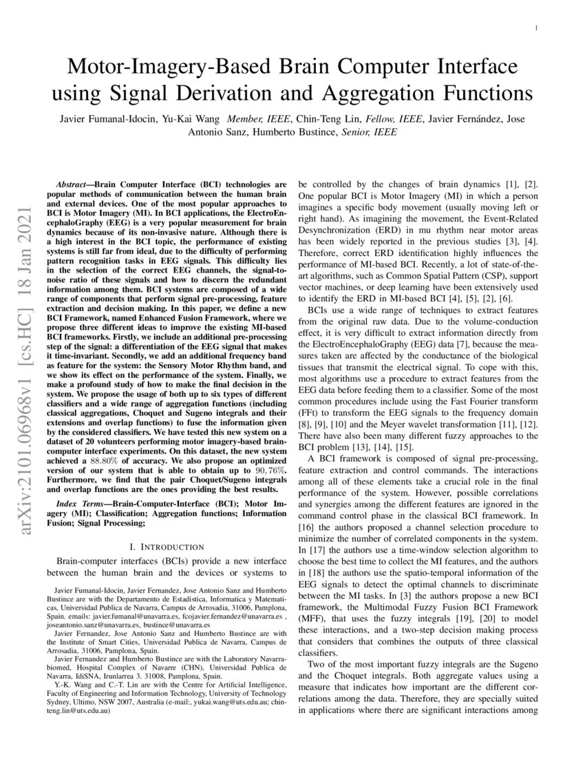 Motor Imagery Based Brain Computer Interface Using Signal Derivation