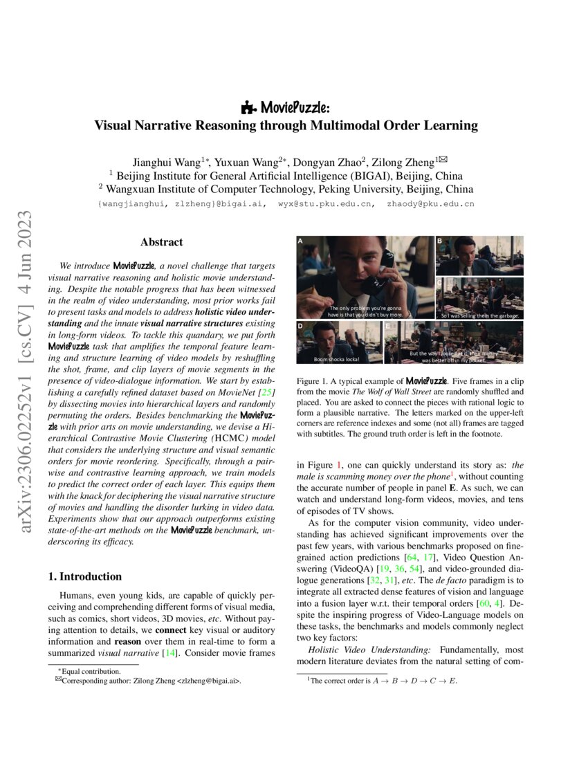 MoviePuzzle: Visual Narrative Reasoning through Multimodal Order ...