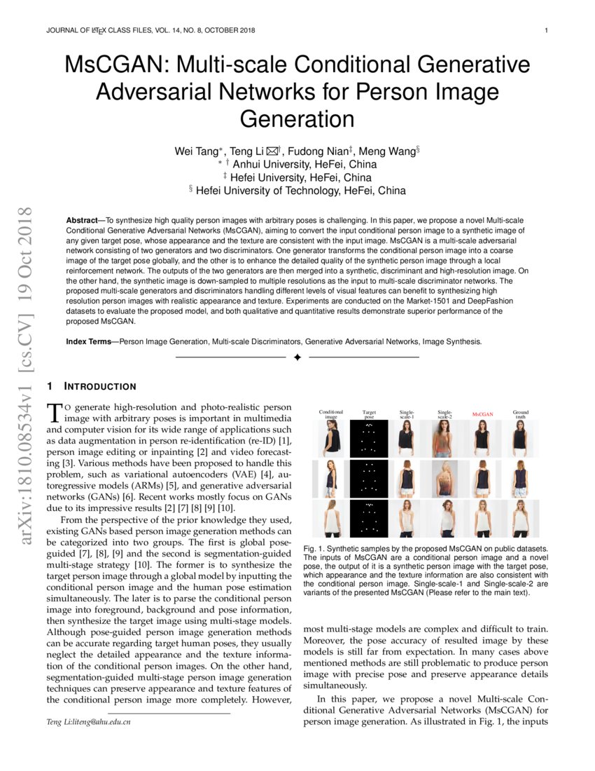 Mscgan Multi Scale Conditional Generative Adversarial Networks For