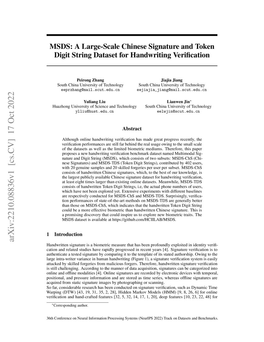 MSDS: A Large-Scale Chinese Signature and Token Digit String Dataset ...