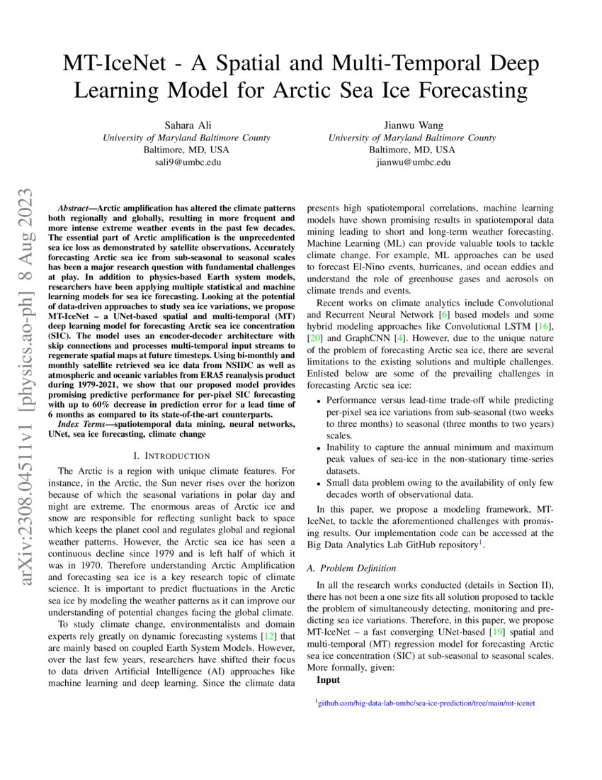 MT-IceNet – A Spatial and Multi-Temporal Deep Learning Model for Arctic ... MT-IceNet – A Spatial and Multi-Temporal Deep Learning Model for Arctic ...