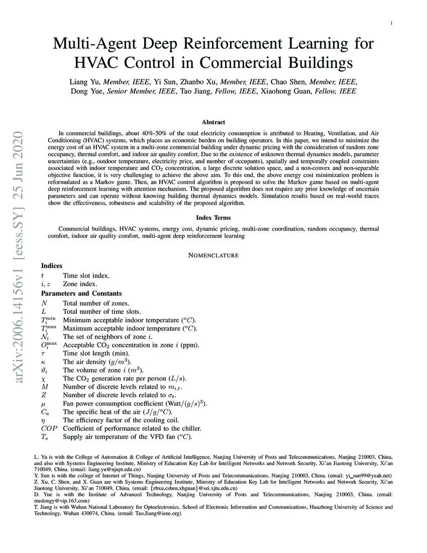 Multi-Agent Deep Reinforcement Learning for HVAC Control in Commercial ...