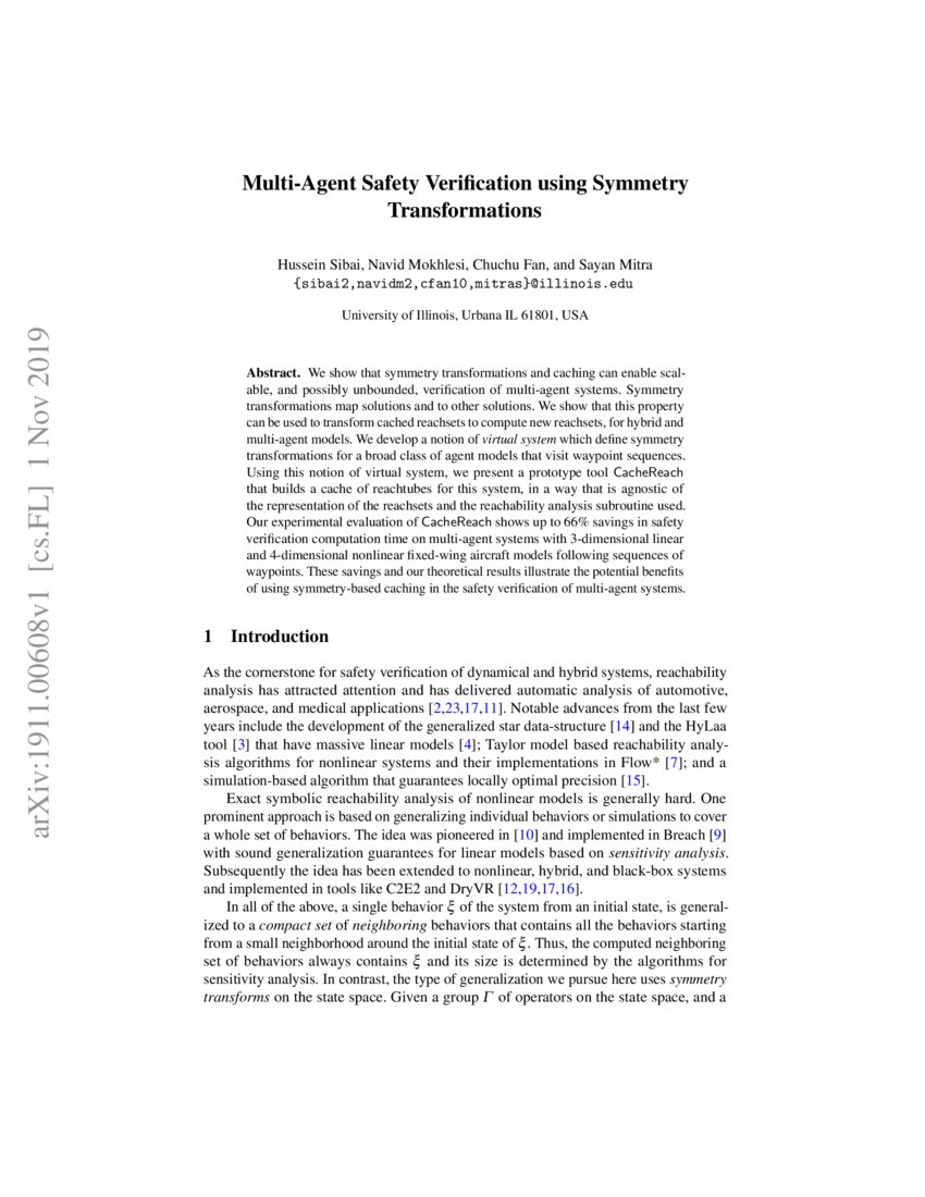 Multi-Agent Safety Verification using Symmetry Transformations | DeepAI