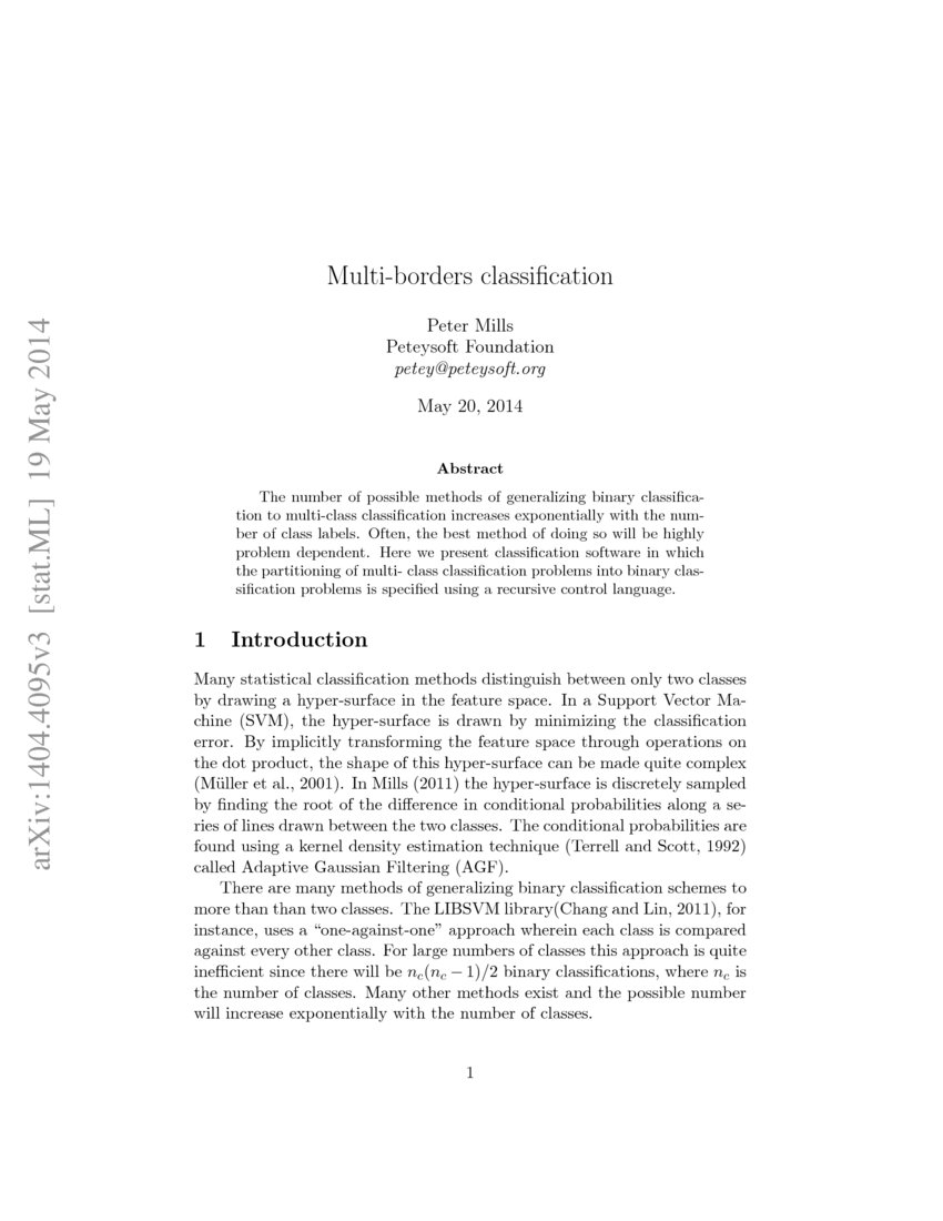 Multi Borders Classification Deepai