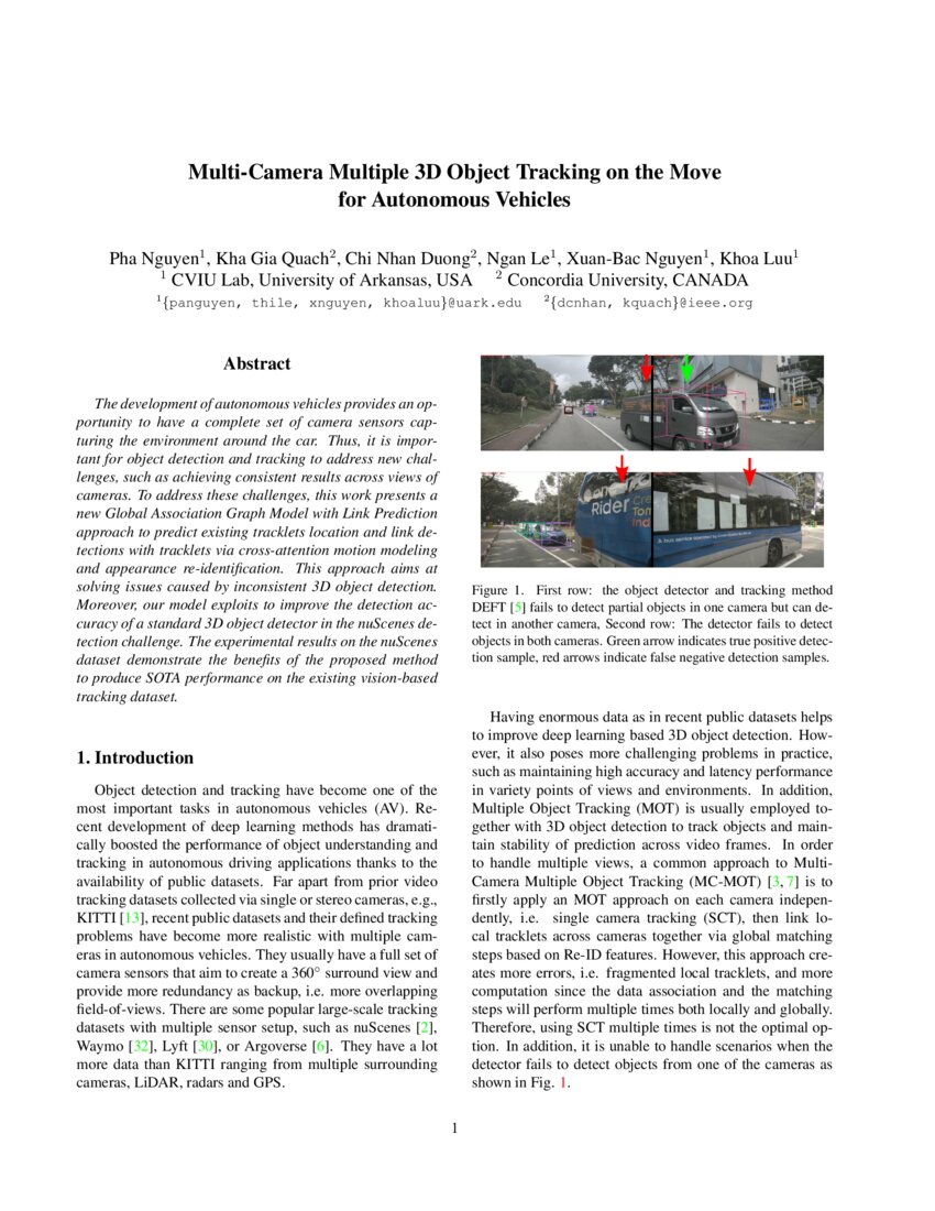 Multi-Camera Multiple 3D Object Tracking on the Move for Autonomous ...