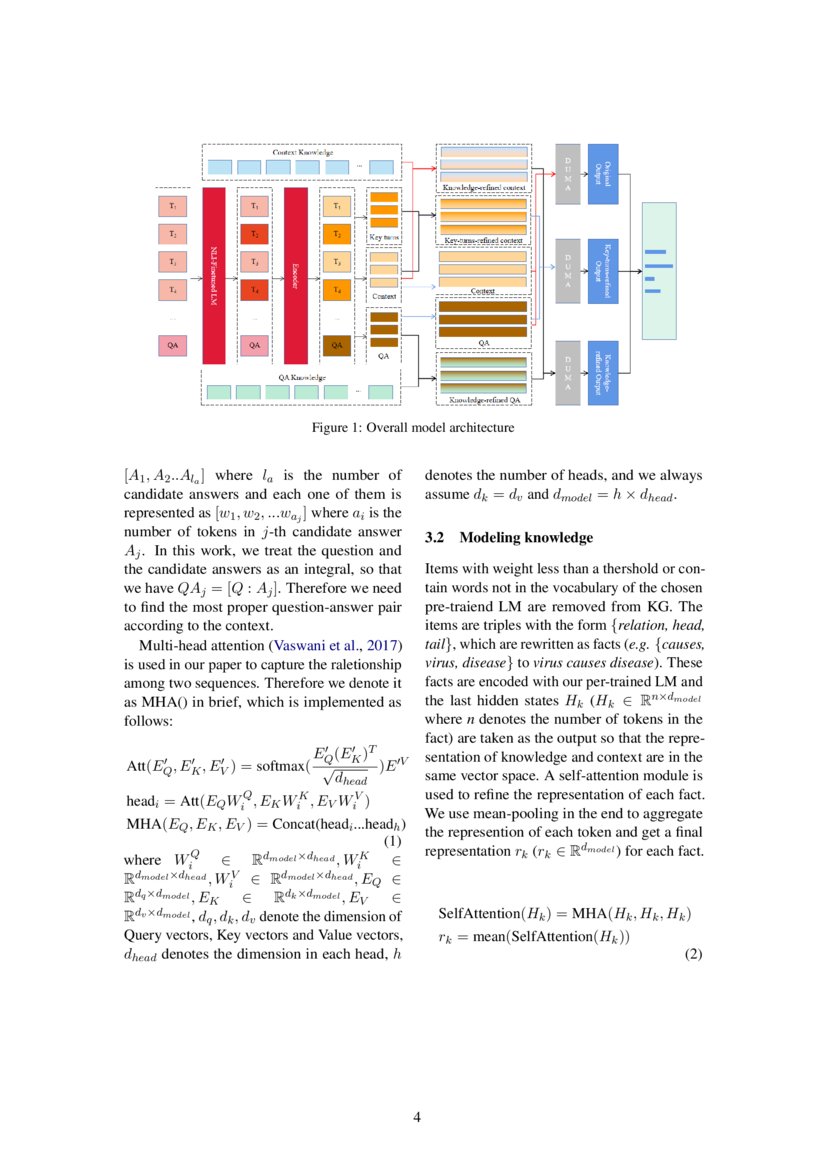 Multi Choice Dialogue Based Reading Comprehension With Knowledge And Key Turns Deepai