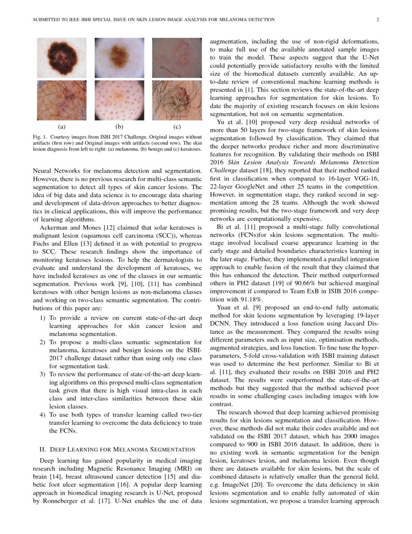 Multi Class Semantic Segmentation Of Skin Lesions Via Fully Convolutional Networks Deepai