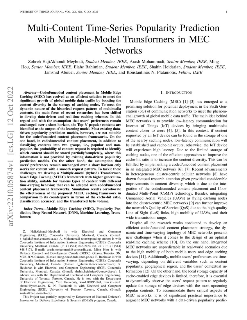 Multi Content Time Series Popularity Prediction With Multiple Model