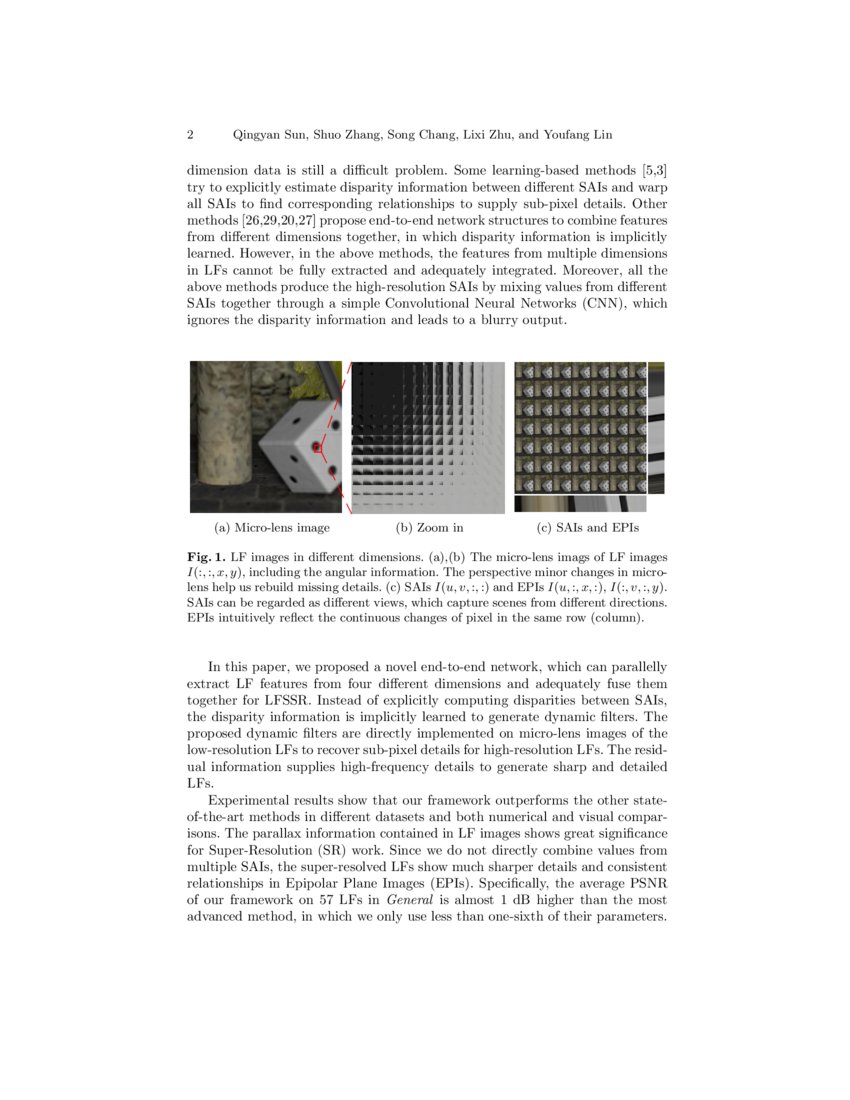 Multi Dimension Fusion Network For Light Field Spatial Super Resolution Using Dynamic Filters 5750
