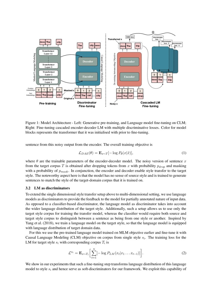 Multi Dimensional Style Transfer For Partially Annotated Data Using Language Models As