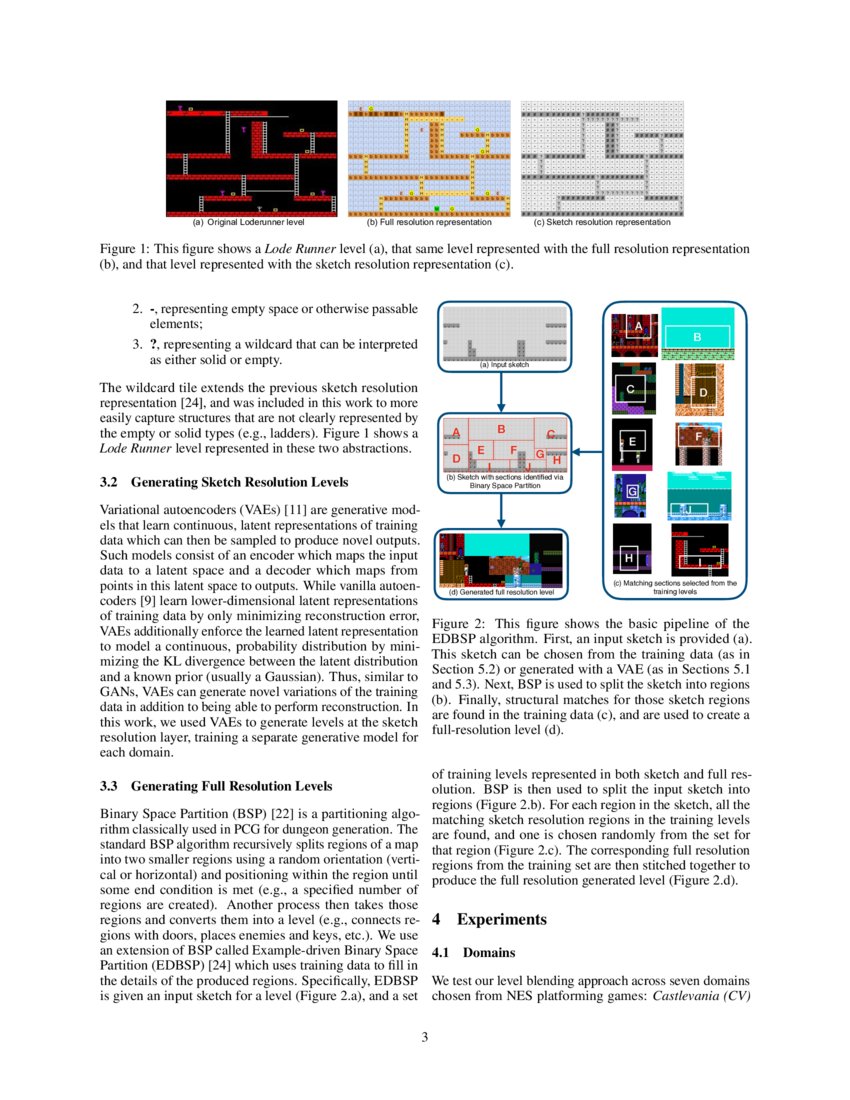 Multi Domain Level Generation And Blending With Sketches Via Example Driven Bsp And Variational 