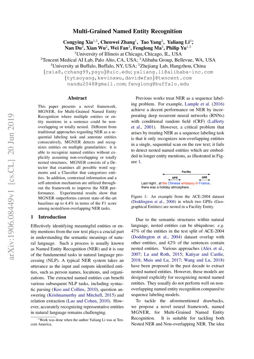 Multi-Grained Named Entity Recognition | DeepAI