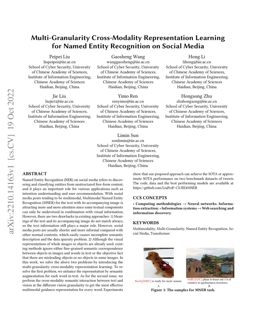Multi Granularity Cross Modality Representation Learning For Named Entity Recognition On Social 2686