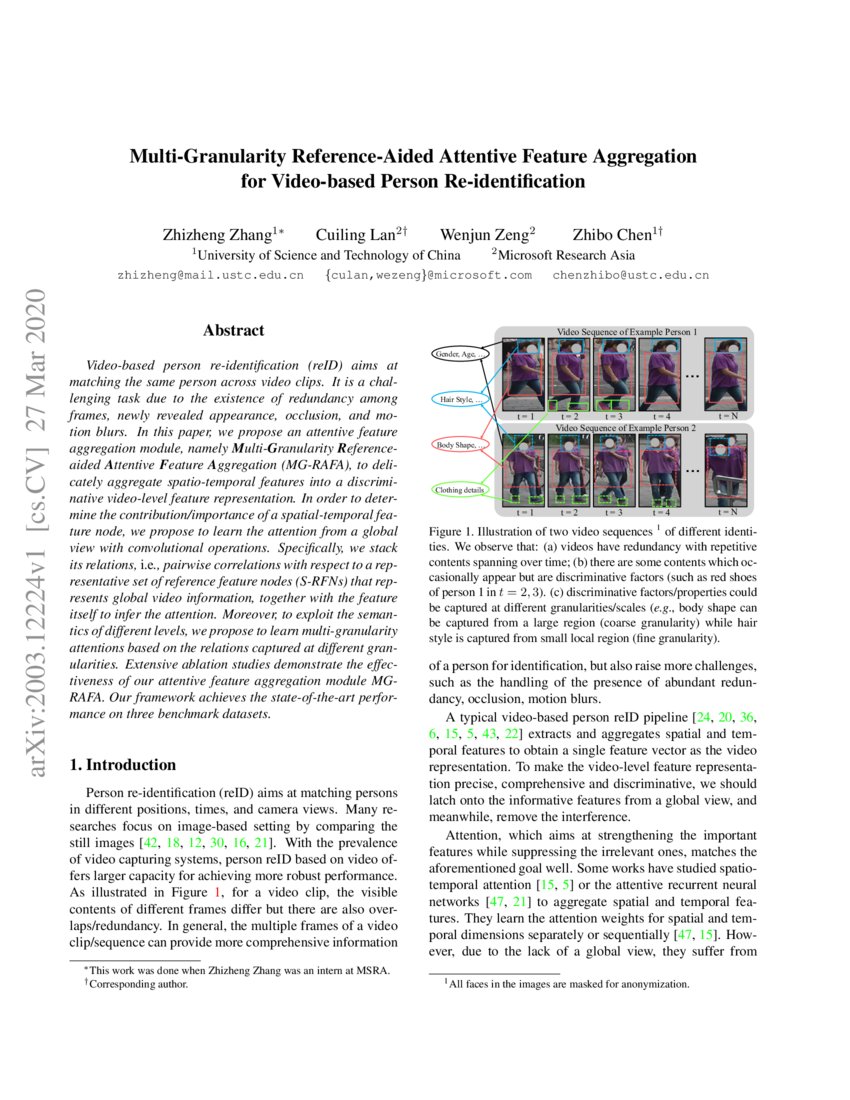 Multi-Granularity Reference-Aided Attentive Feature Aggregation for Video-based Person Re ...