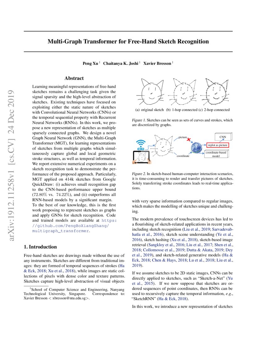 Multi-Graph Transformer for Free-Hand Sketch Recognition | DeepAI