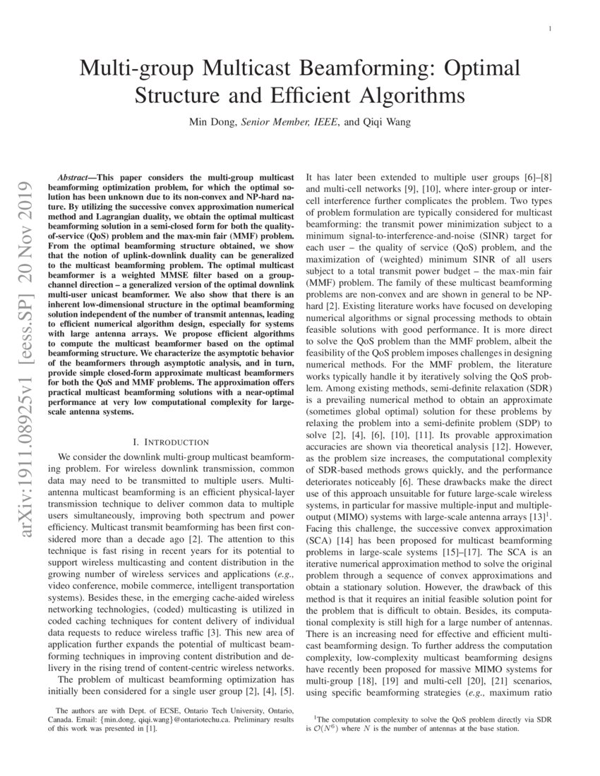 Multi-group Multicast Beamforming: Optimal Structure and Efficient Algorithms | DeepAI
