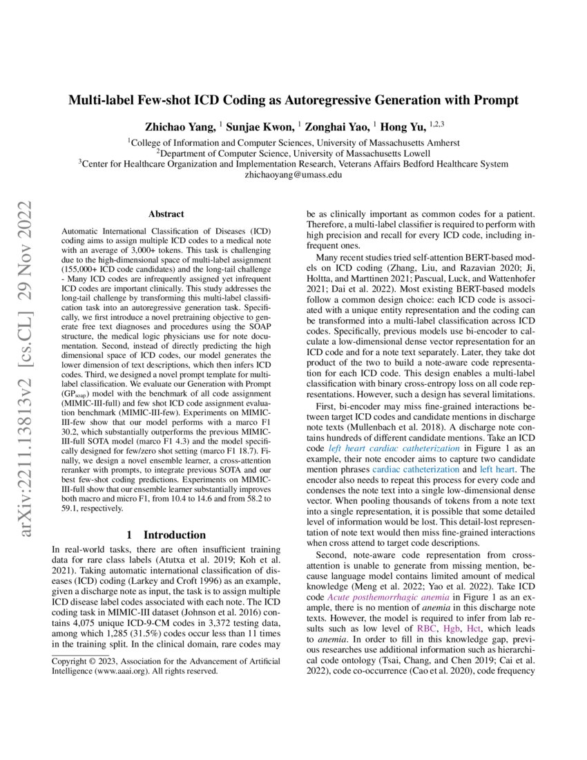 Multi Label Few Shot Icd Coding As Autoregressive Generation With Prompt Deepai