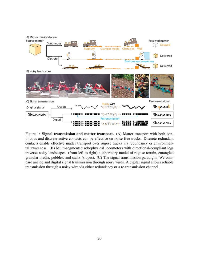Multi-legged matter transport: a framework for locomotion on noisy ...