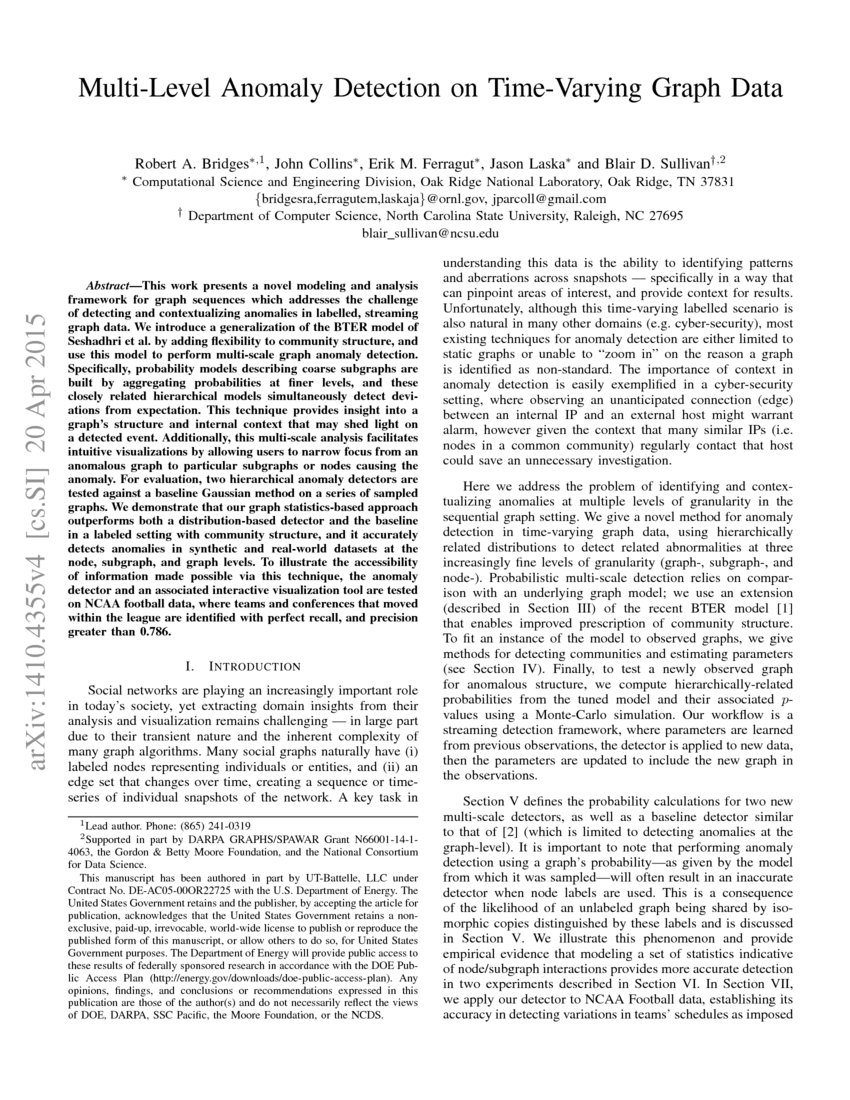 Multi-Level Anomaly Detection on Time-Varying Graph Data | DeepAI