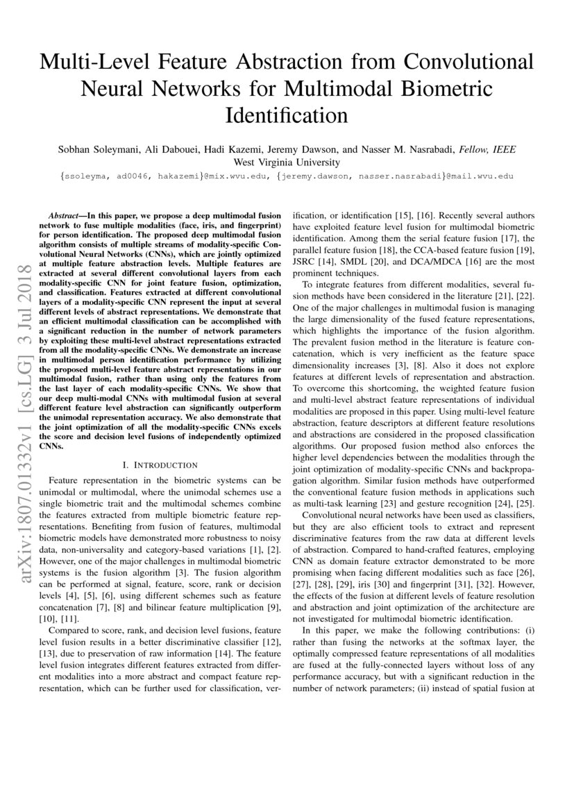 Multi Level Feature Abstraction From Convolutional Neural Networks For 0876