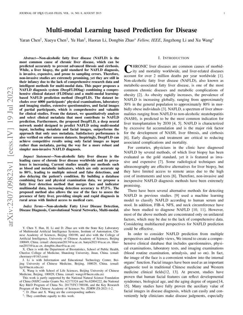 Multi-modal Learning based Prediction for Disease | DeepAI