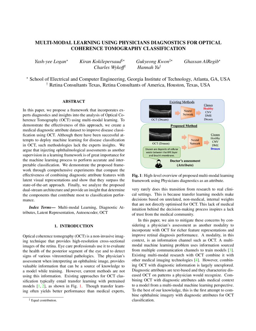 Multi-Modal Learning Using Physicians Diagnostics for Optical Coherence ...