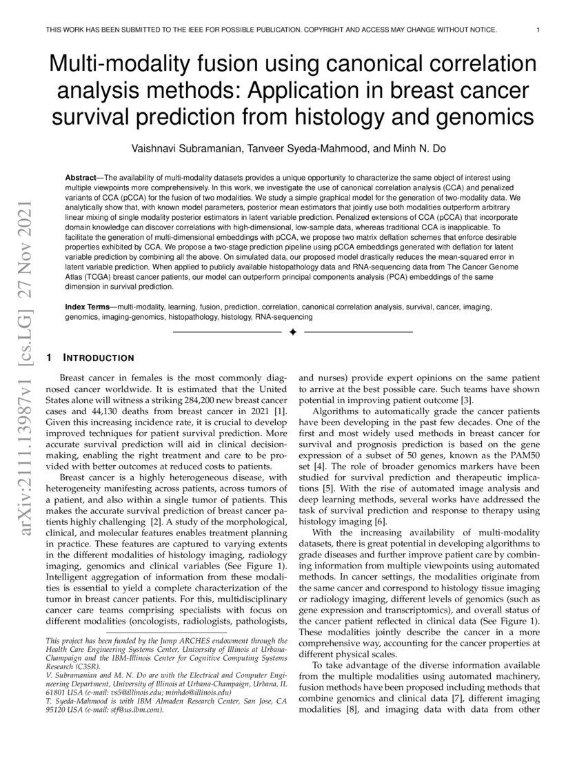 Multi-modality fusion using canonical correlation analysis methods: Application in breast cancer ...