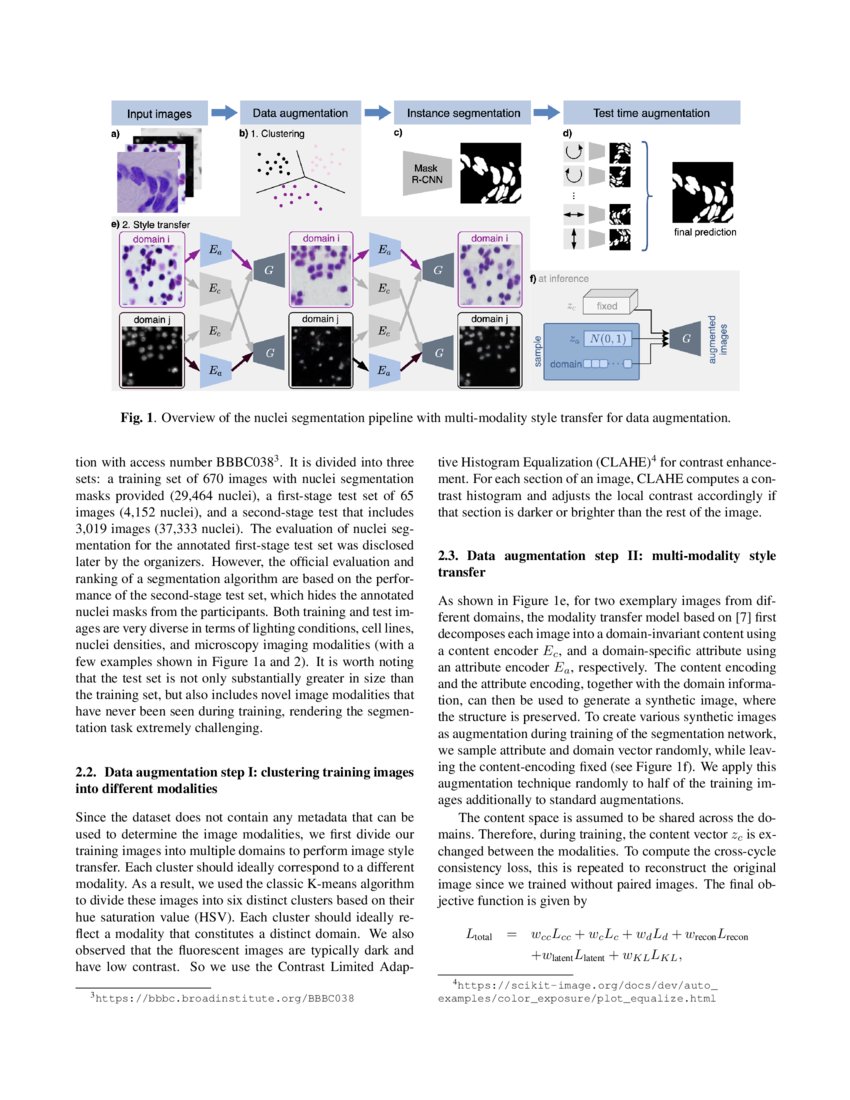 Multi-Modality Microscopy Image Style Transfer for Nuclei Segmentation | DeepAI