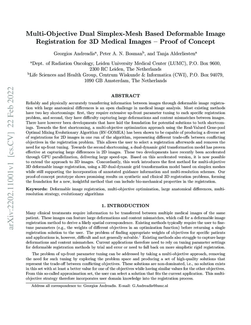 Multi-Objective Dual Simplex-Mesh Based Deformable Image Registration ...